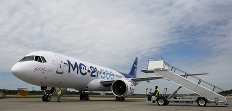 The first flight of MS-21